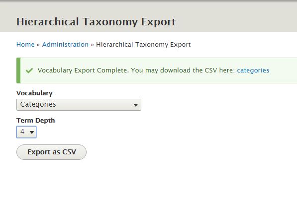 Hierarchical Taxonomy Export | Drupal.org